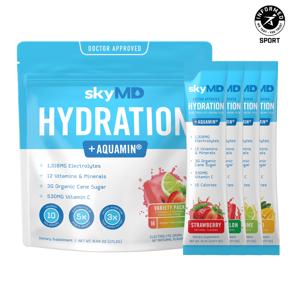 Doctor Approved Hydration | Electrolyte Drink Mix | SkyMD